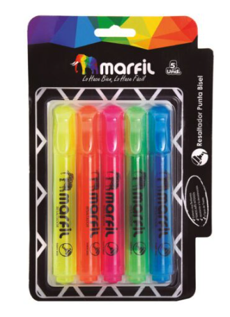 RESALTADOR PUNTA BISEL BLISTER X5 MARFIL – CheapShopping